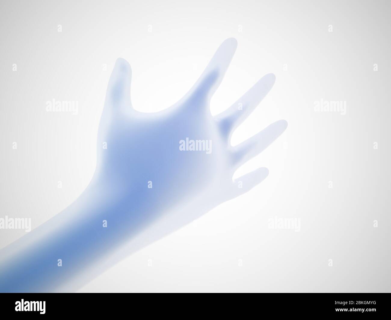 3D blue hand offering for handshake on white background Stock Vector ...