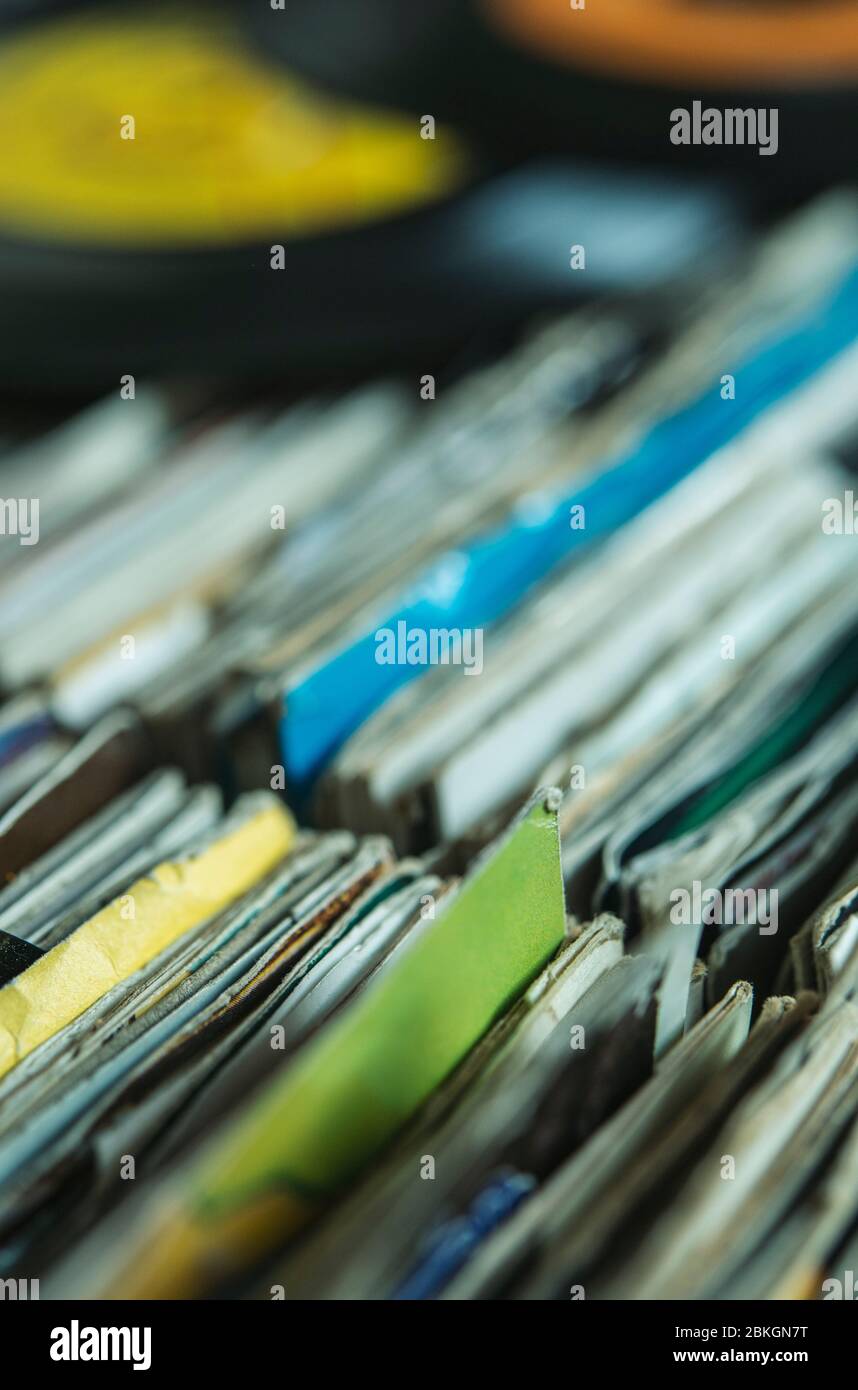 Collection of seven inch vinyl records Stock Photo - Alamy