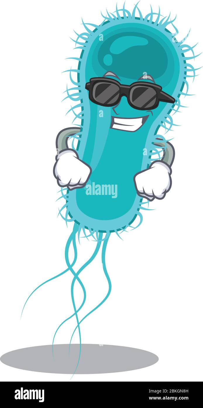 Cool escherichia coli bacteria cartoon character wearing expensive ...