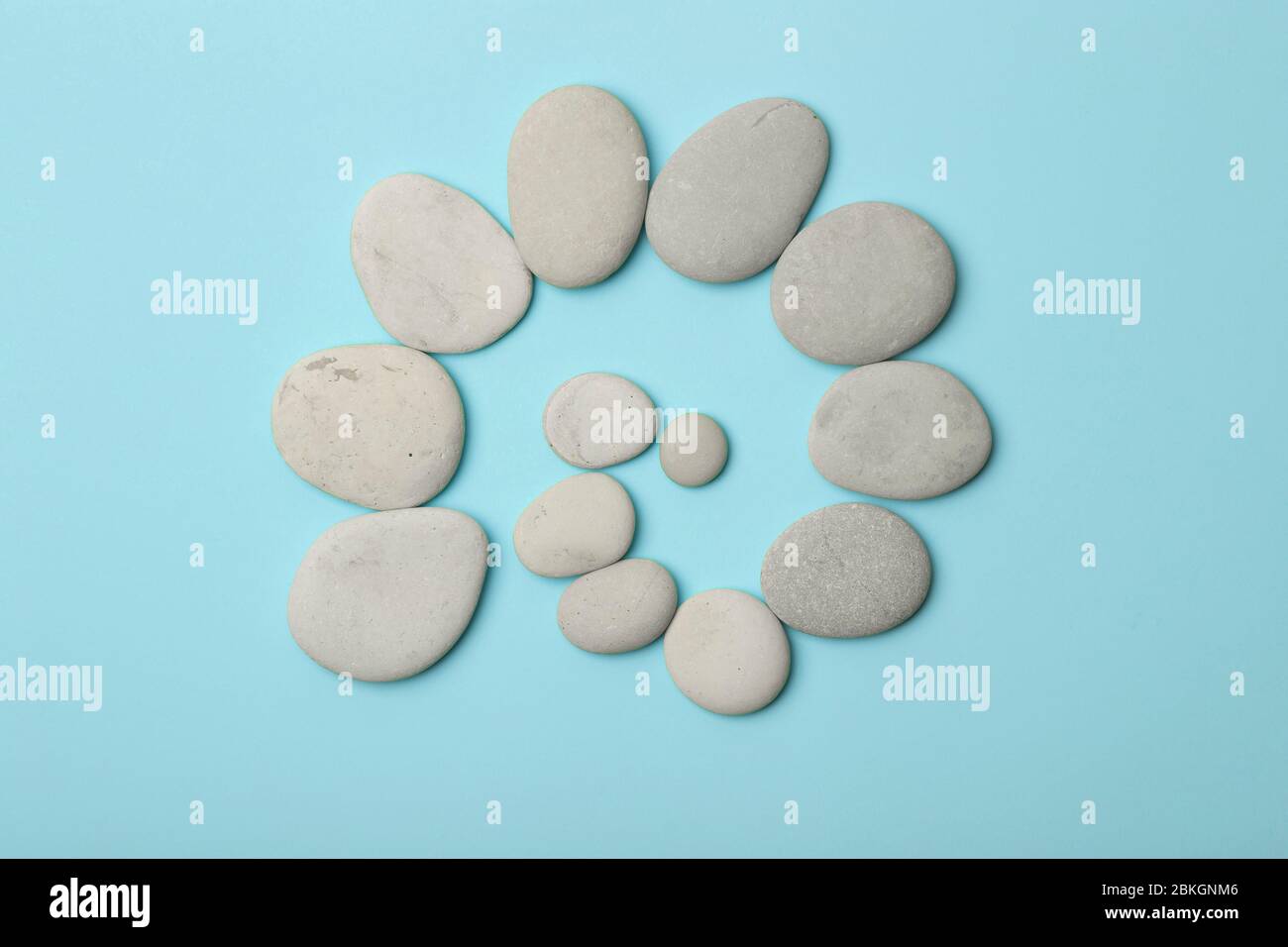 Zen background blue color with Japanese stones (stone towers) for spa ...