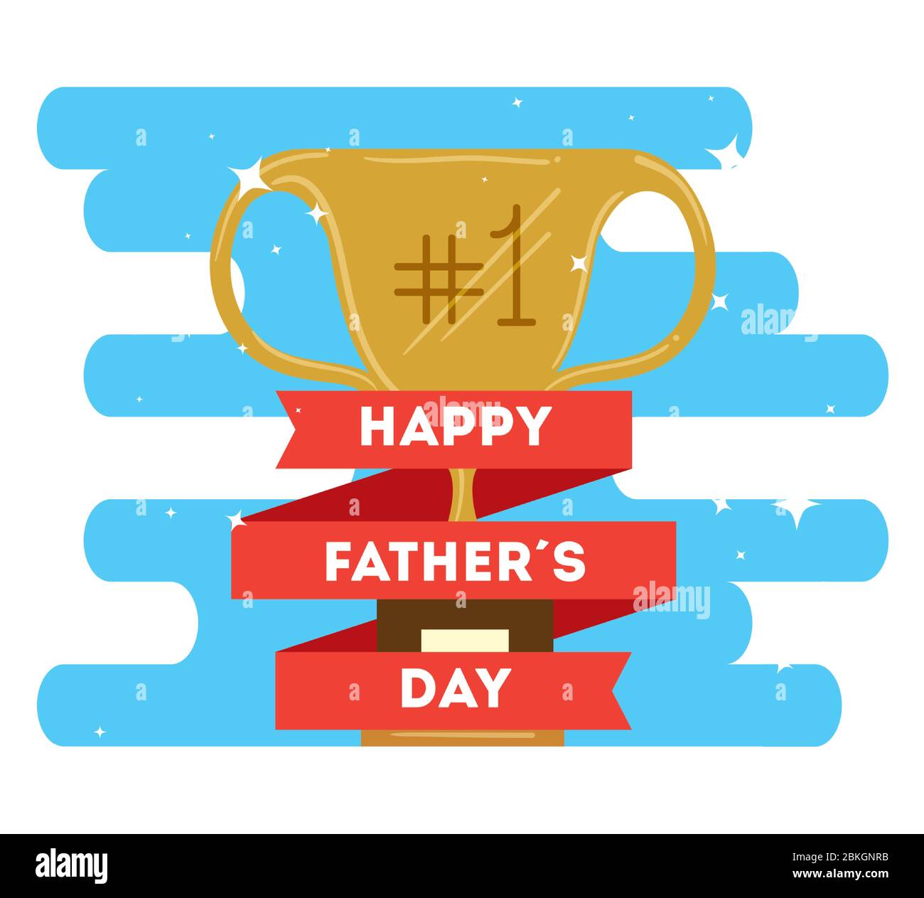 happy fathers day card with trophy decoration Stock Vector Image & Art ...
