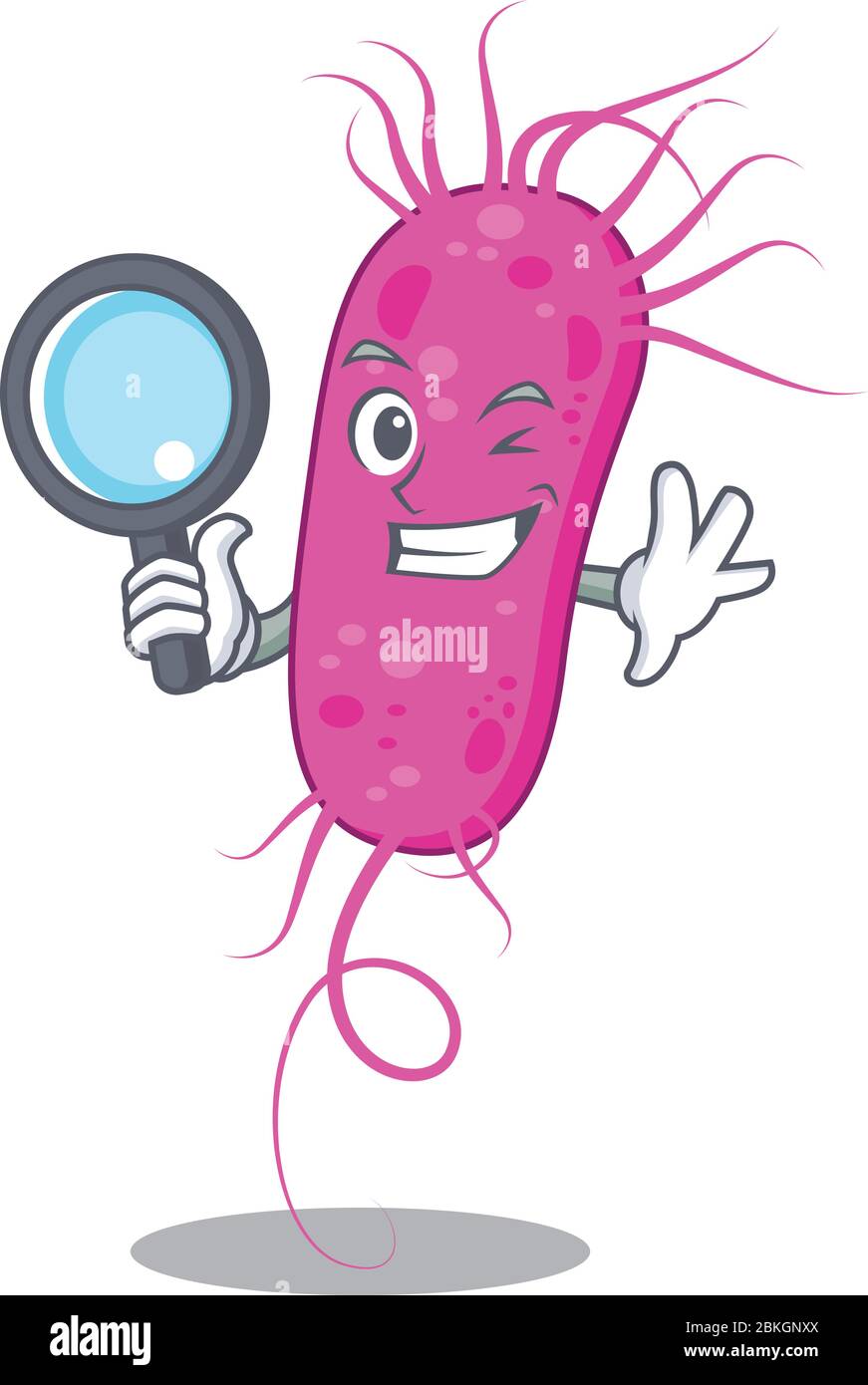 Smart Detective of pseudomoa bacteria mascot design style with tools ...