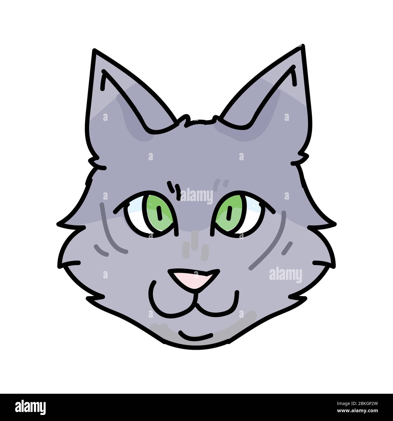 Cute cartoon munchkin kitten face vector clipart. Pedigree kitty breed ...