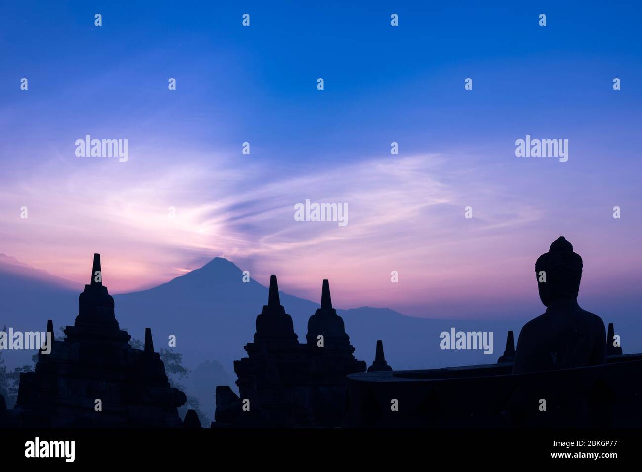 Sunrise from Borobudur Temple, Java, Indonesia Stock Photo - Alamy
