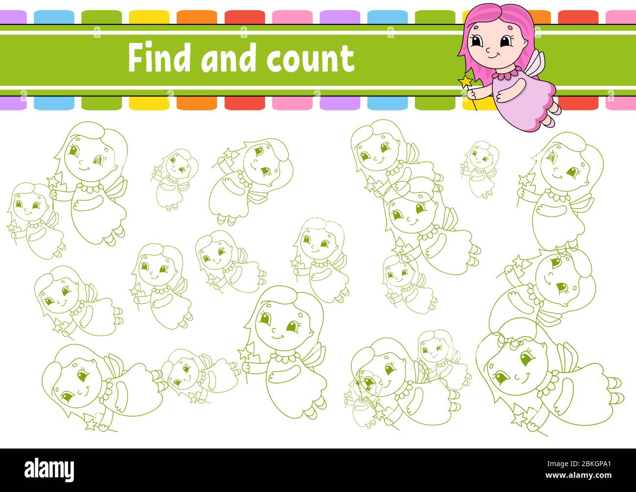 Find and count. Young fairy. Education developing worksheet. Activity ...