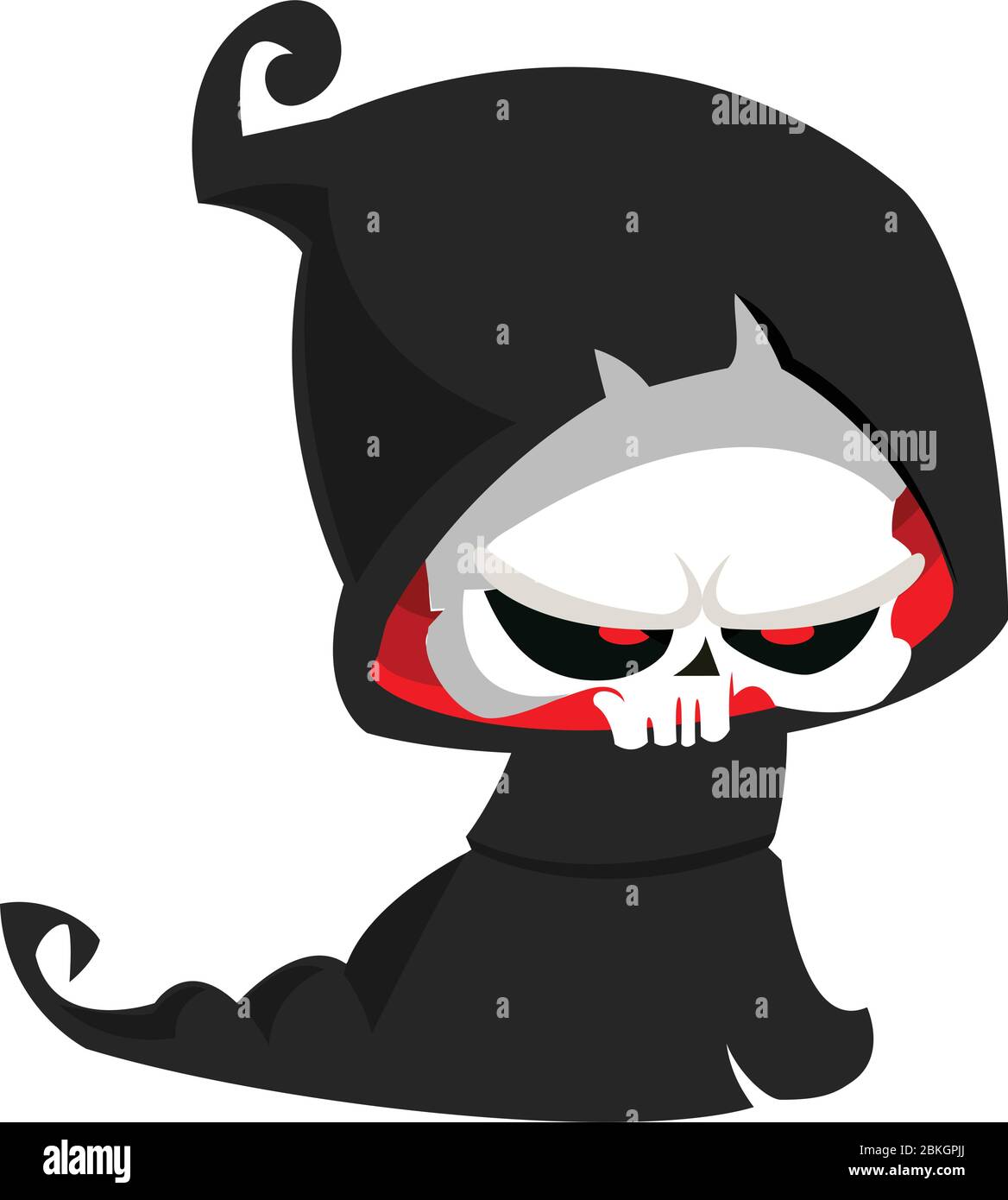 Ominous cartoon grim reaper. Halloween death character illustration ...