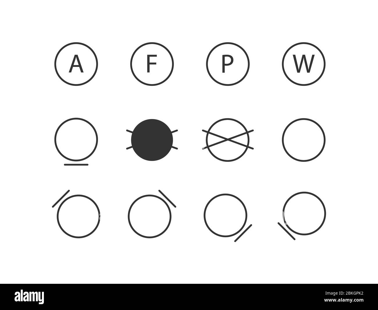Laundry symbols, dry cleaning symbols. Vector illustration, flat design ...