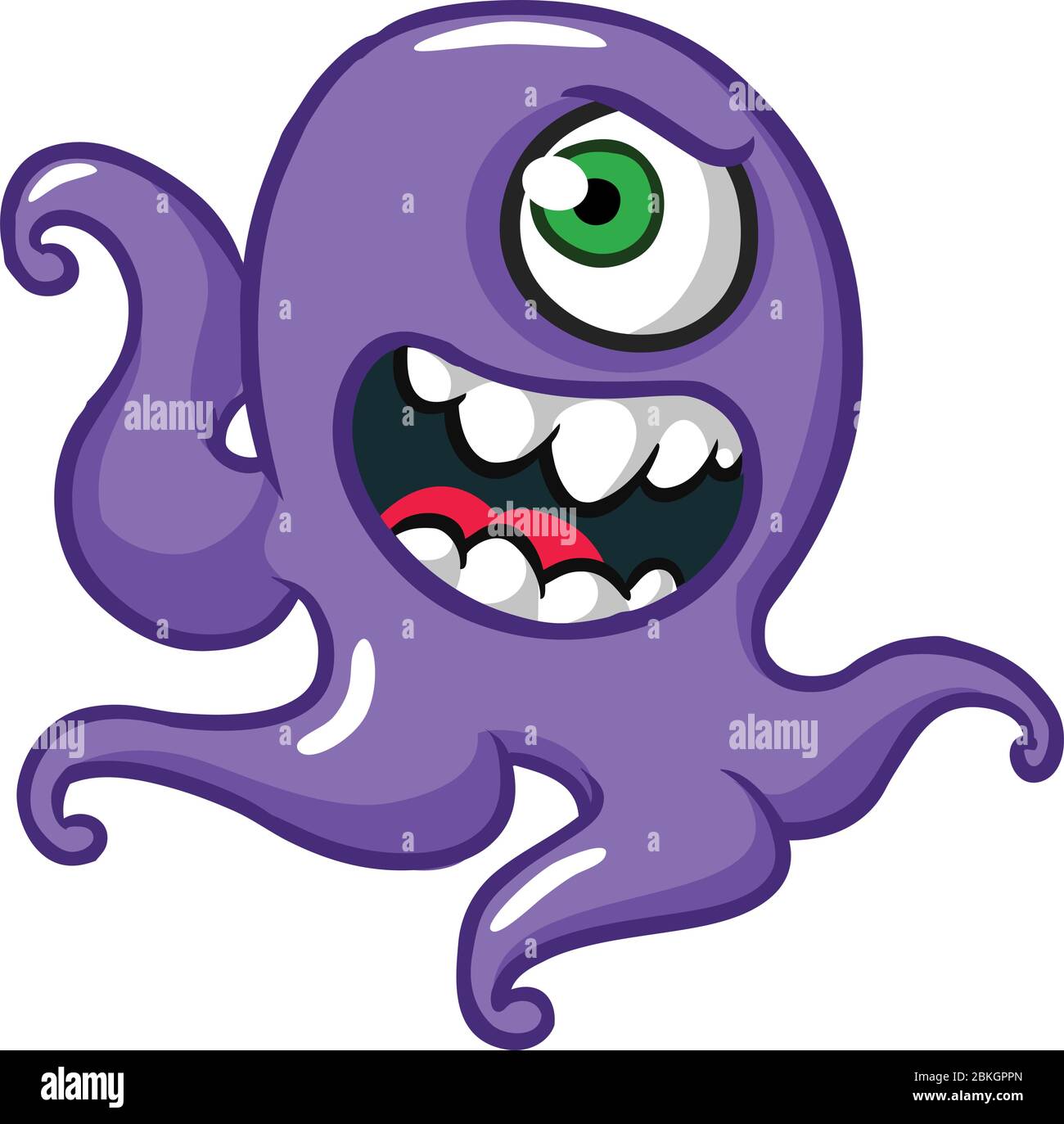 Cartoon scary monster cyclops. Vector illustration Stock Vector Image ...