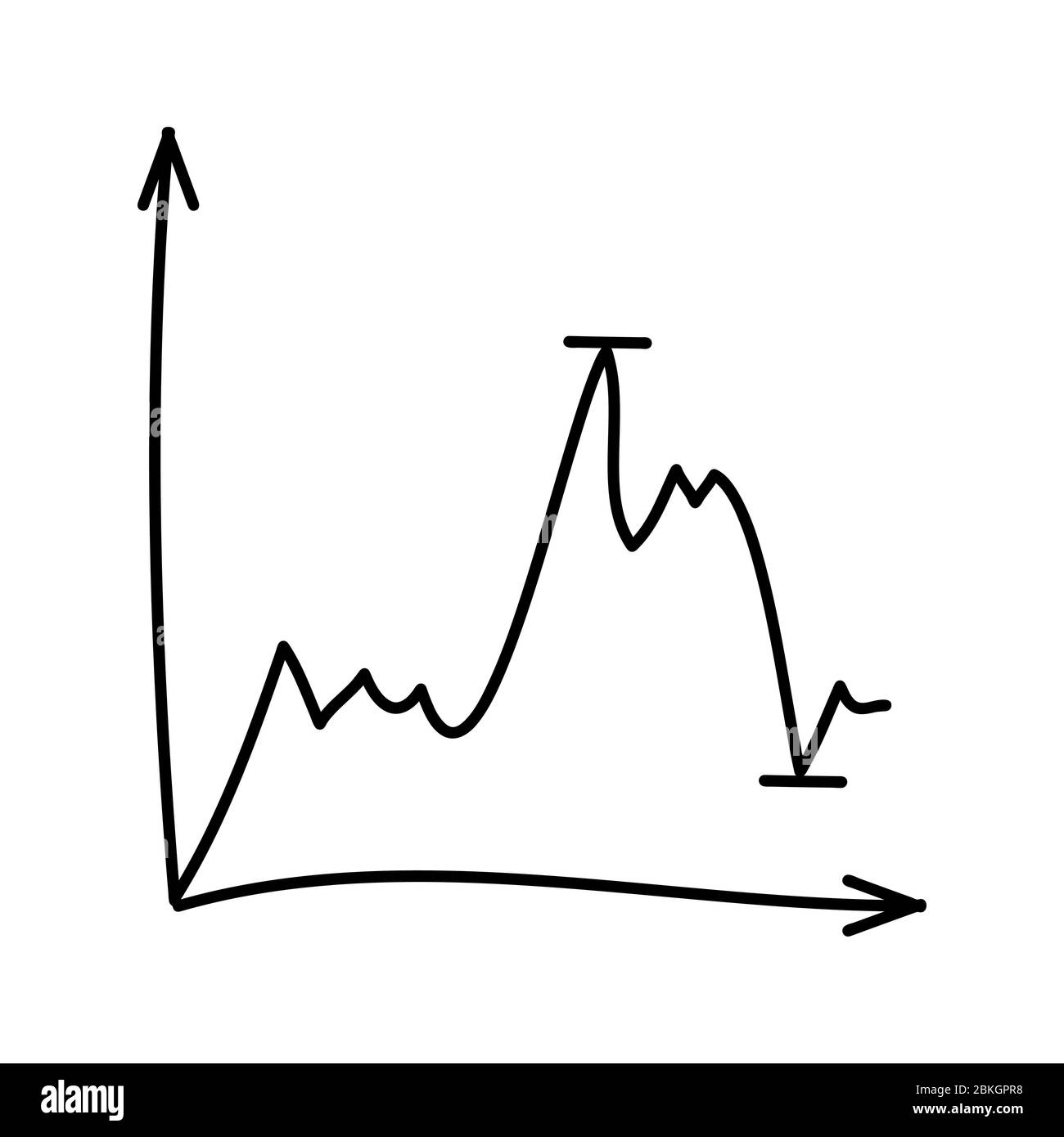 Cute hand drawn graph. Doodle icon elements. Isolated on white ...