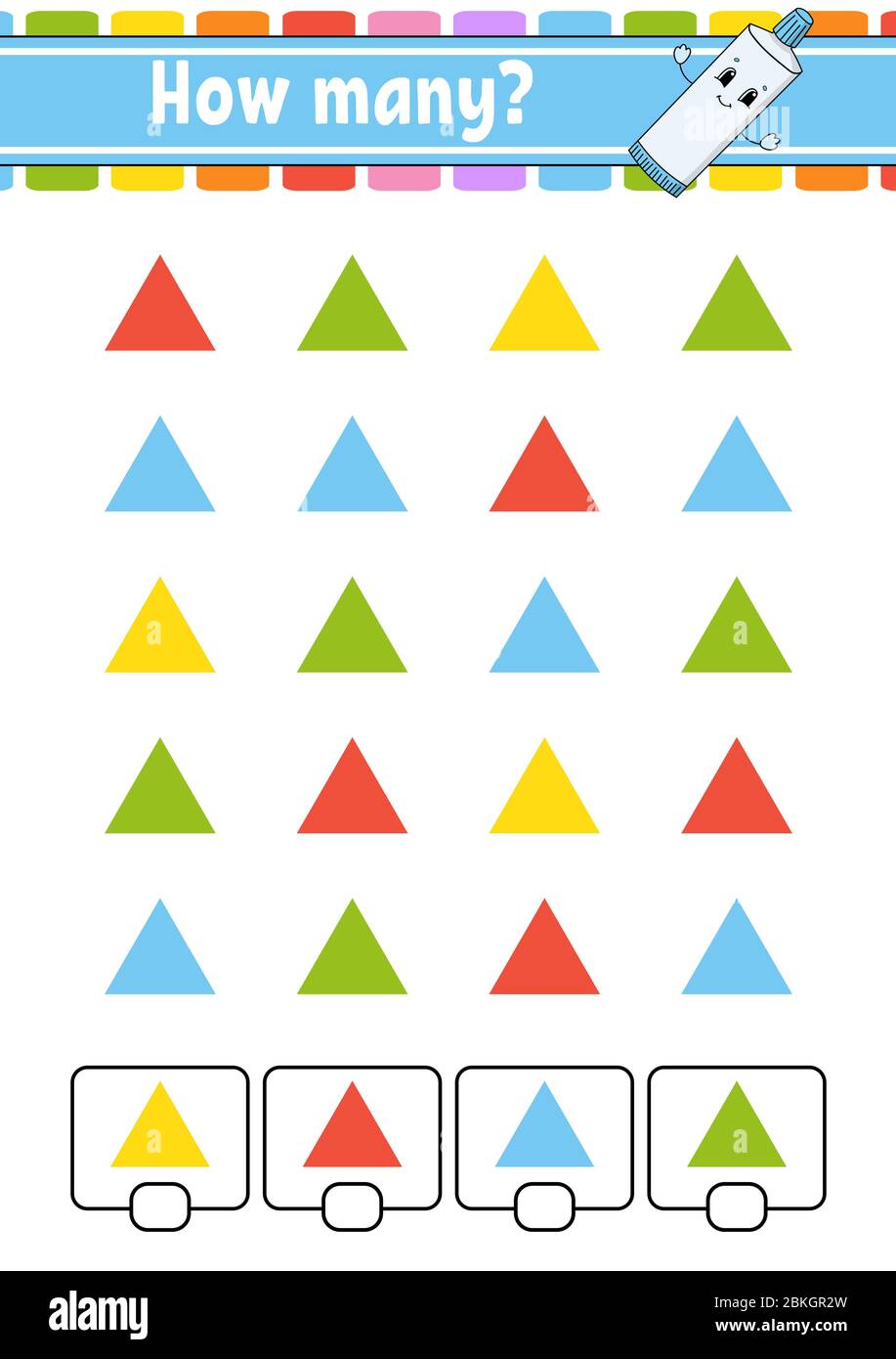Counting game for children. Happy characters. Learning mathematics. How ...