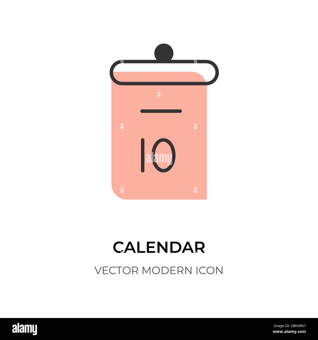 Flat line calendar icon. Simple shape logo as symbol reminder of date ...