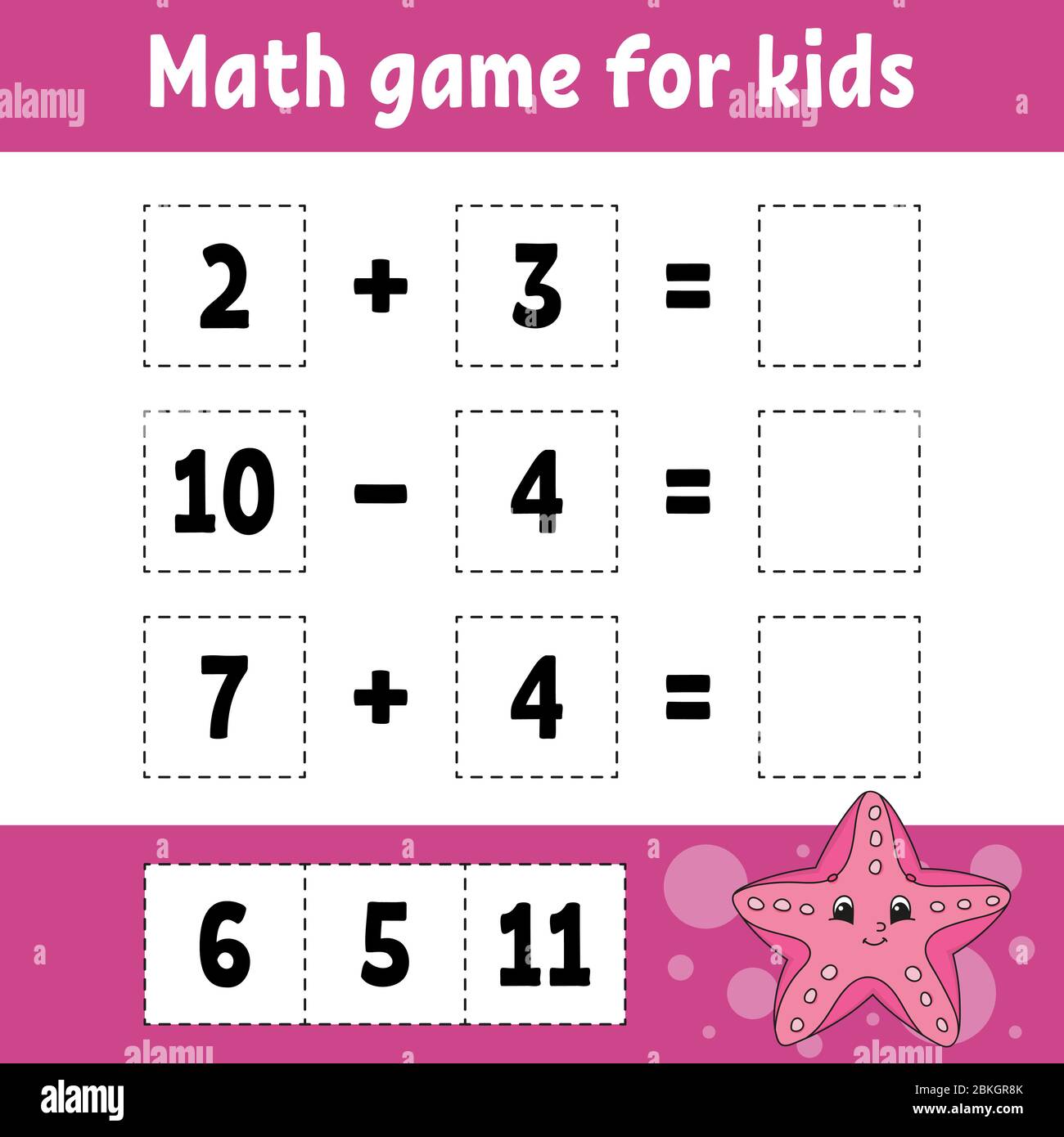 Math game for kids. Education developing worksheet. Activity page with ...