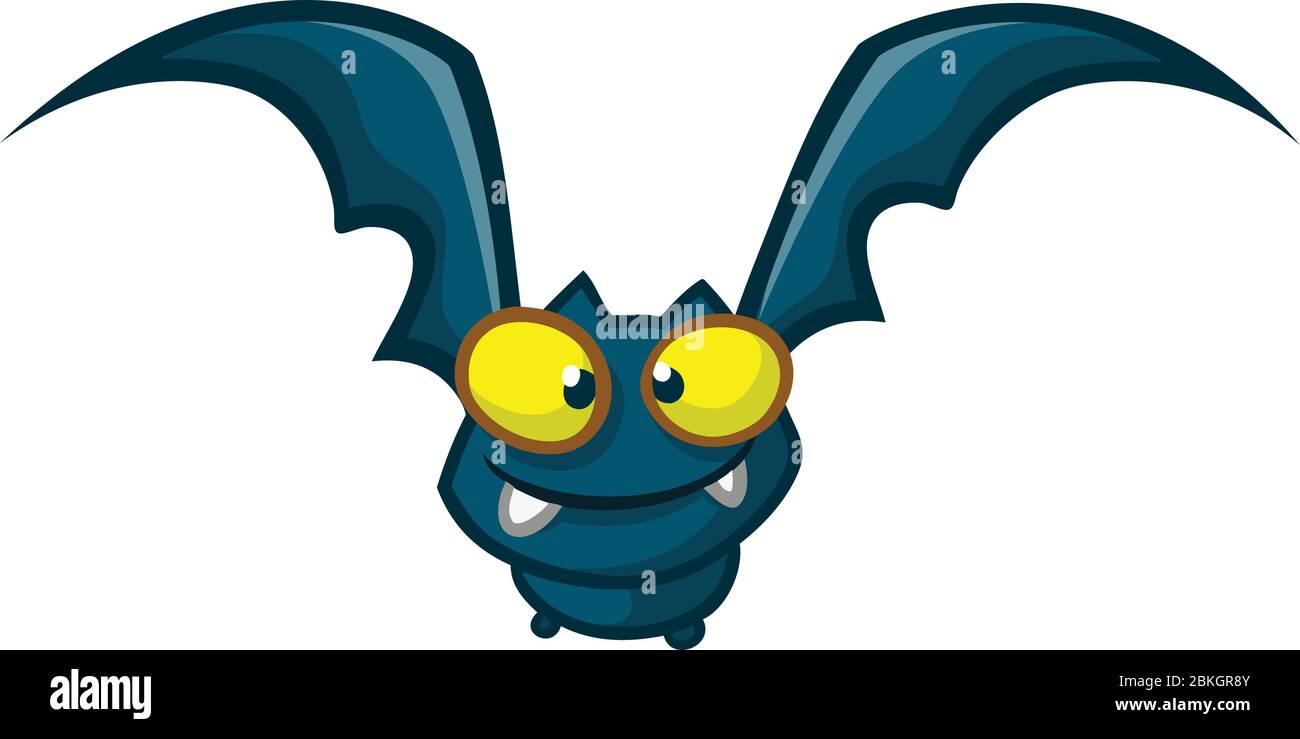 Cartoon funny bat character. Vector illustration Stock Vector Image ...