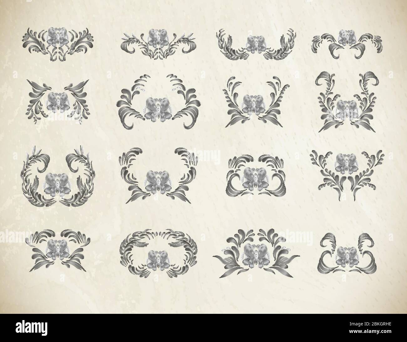 Foral pattern with hand drawn silver flowers Stock Vector Image & Art ...