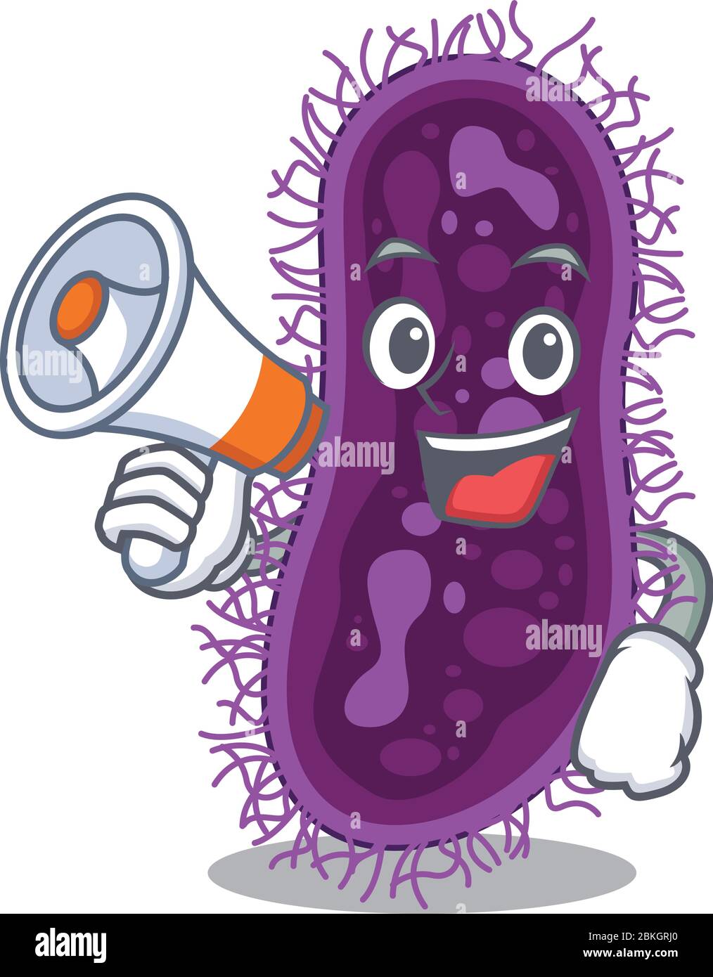 Cartoon character of lactobacillus rhamnosus bacteria having a ...