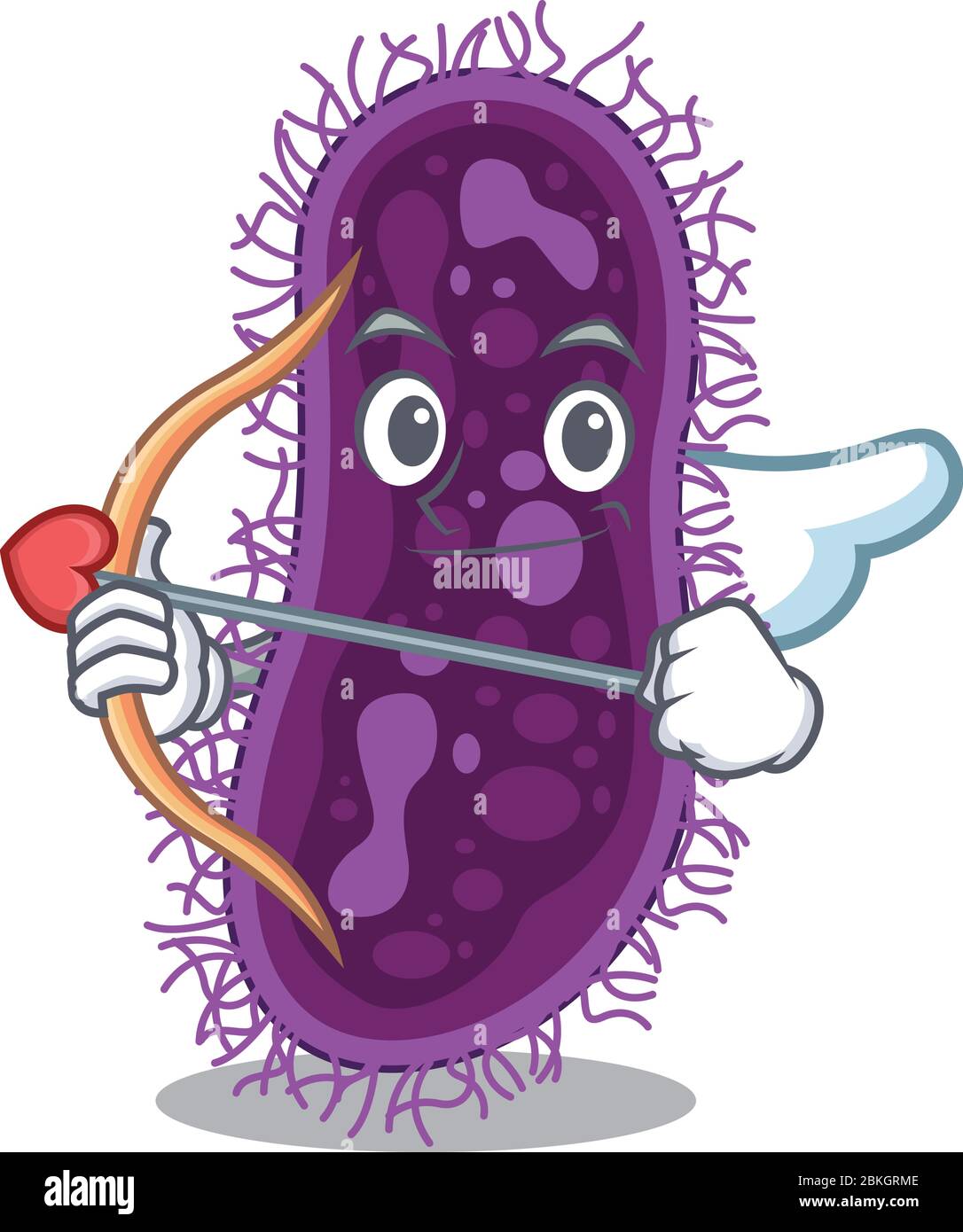 Lactobacillus rhamnosus bacteria in cupid cartoon character with arrow ...