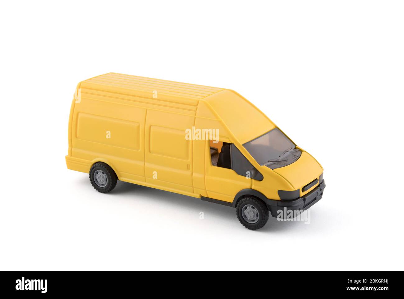 Yellow transport van car on white background with clipping path Stock ...