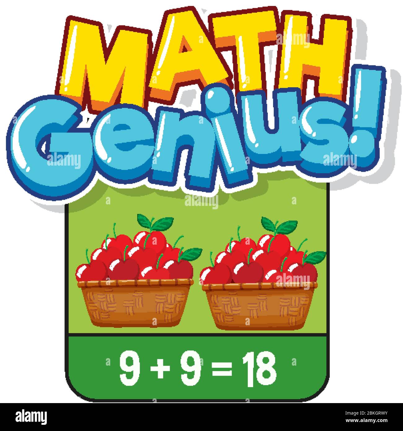 Math flashcard design for adding numbers illustration Stock Vector ...