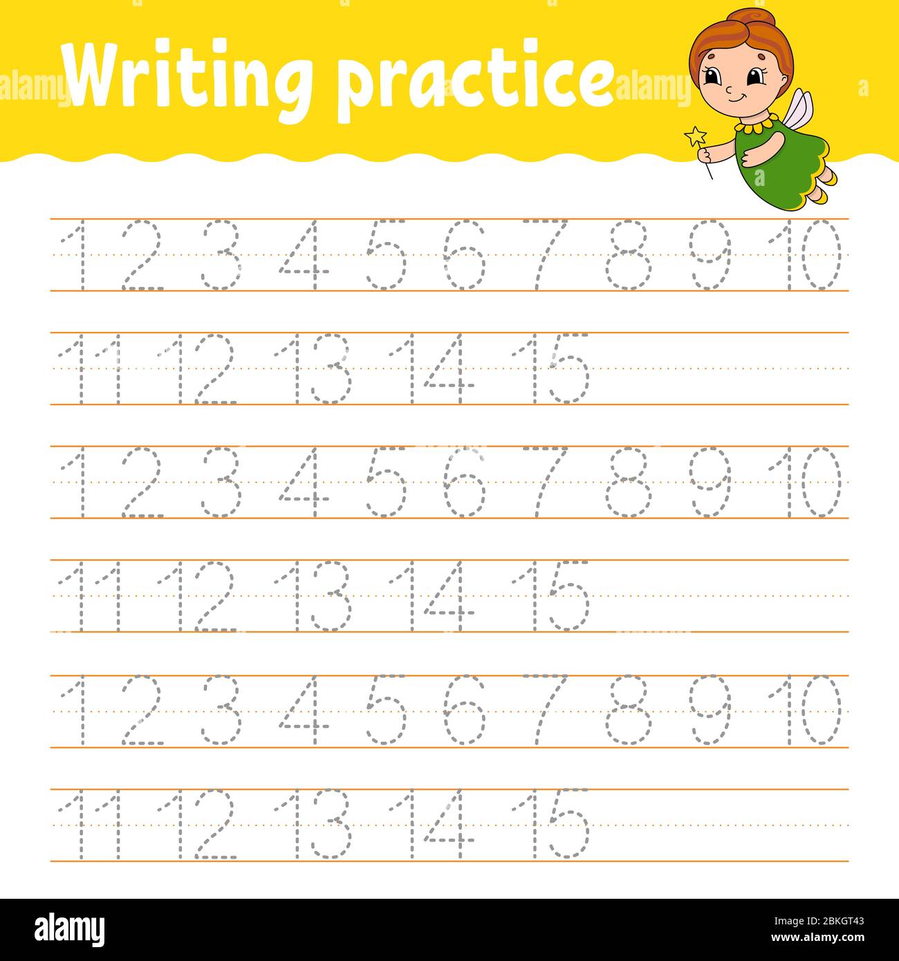 Trace and write. Number 1-15. Handwriting practice. Learning numbers ...