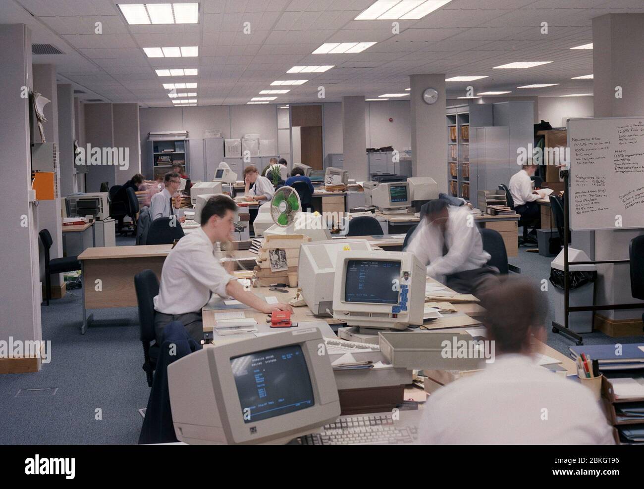 1991, office interior, UK Stock Photo - Alamy