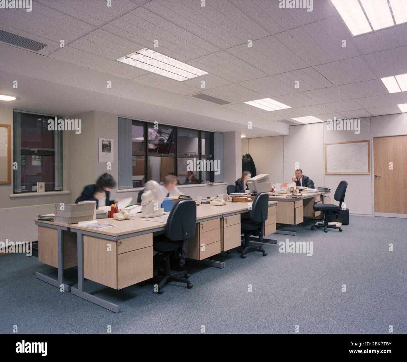 1991, office interior, UK Stock Photo - Alamy