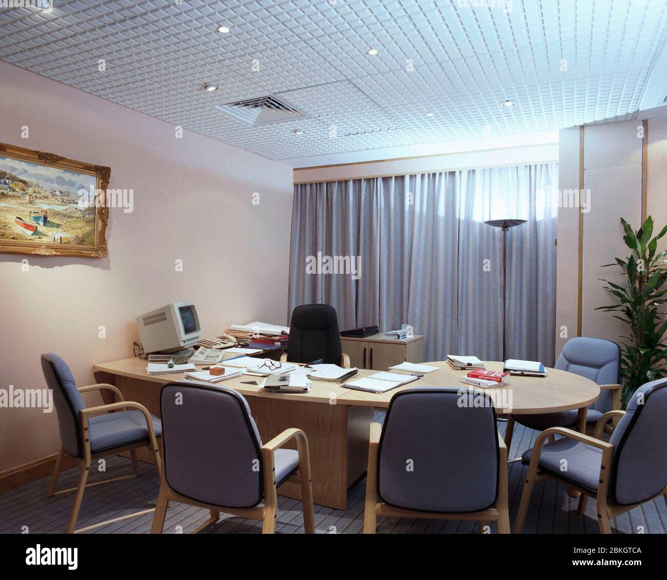 1991, office interior, UK Stock Photo - Alamy