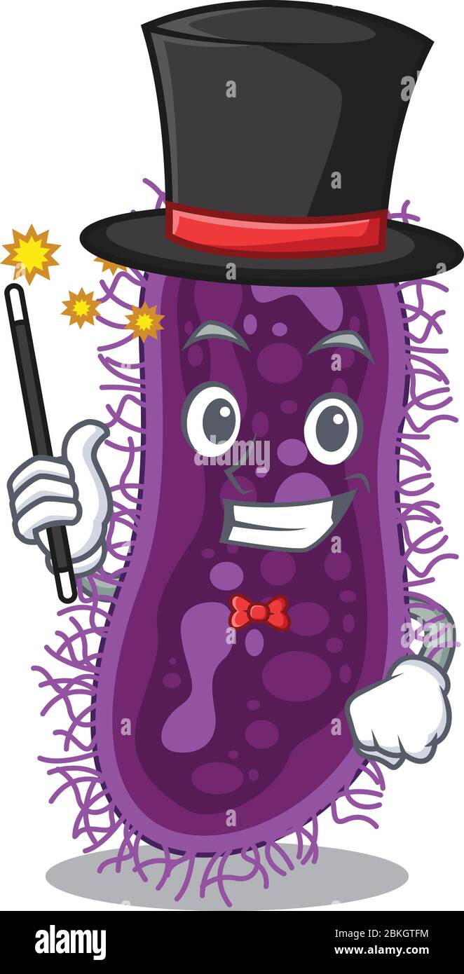 An attractive Magician of lactobacillus rhamnosus bacteria cartoon ...
