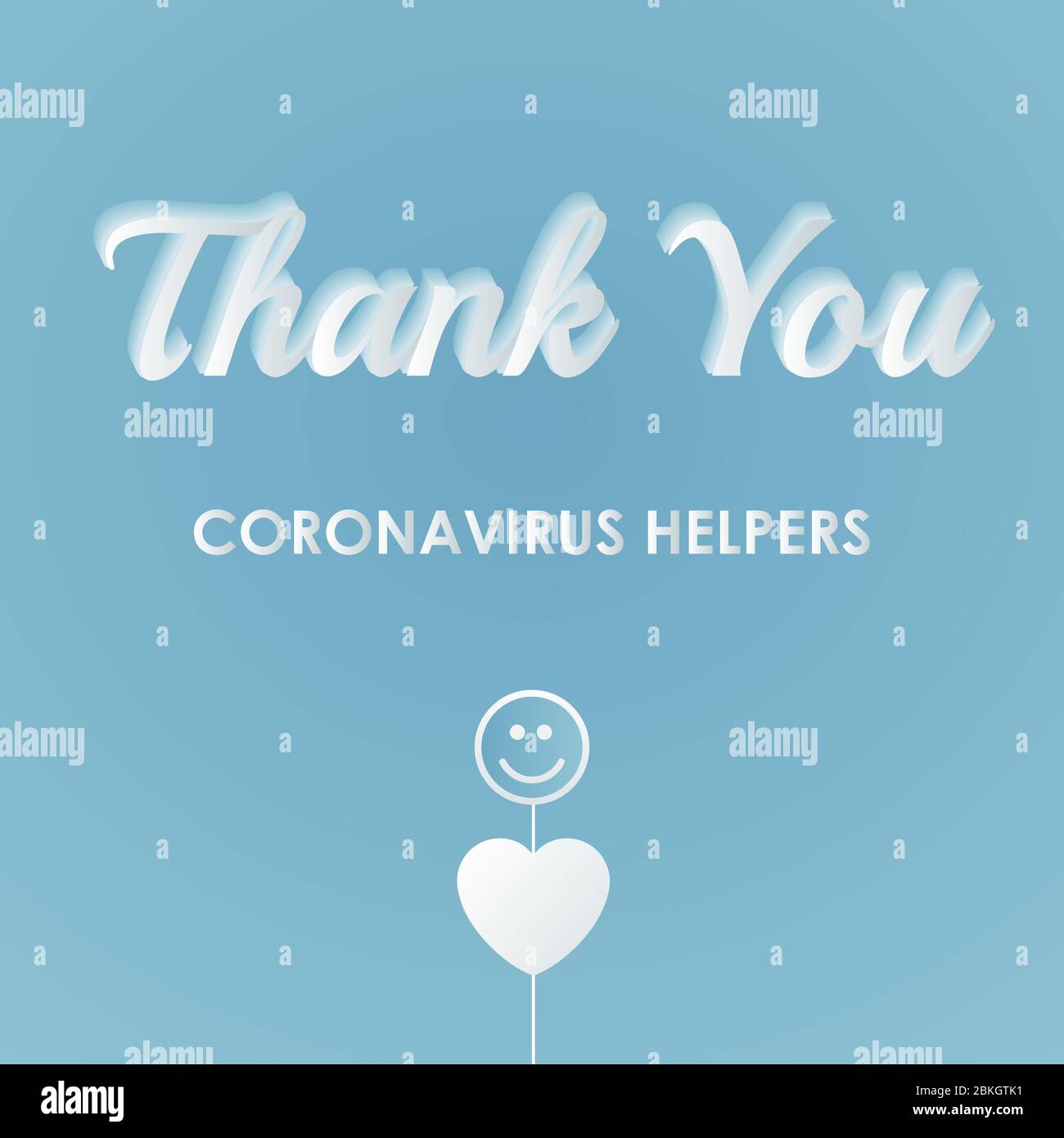 Social media coronavirus helpers greetings with heart & 3d effect ...