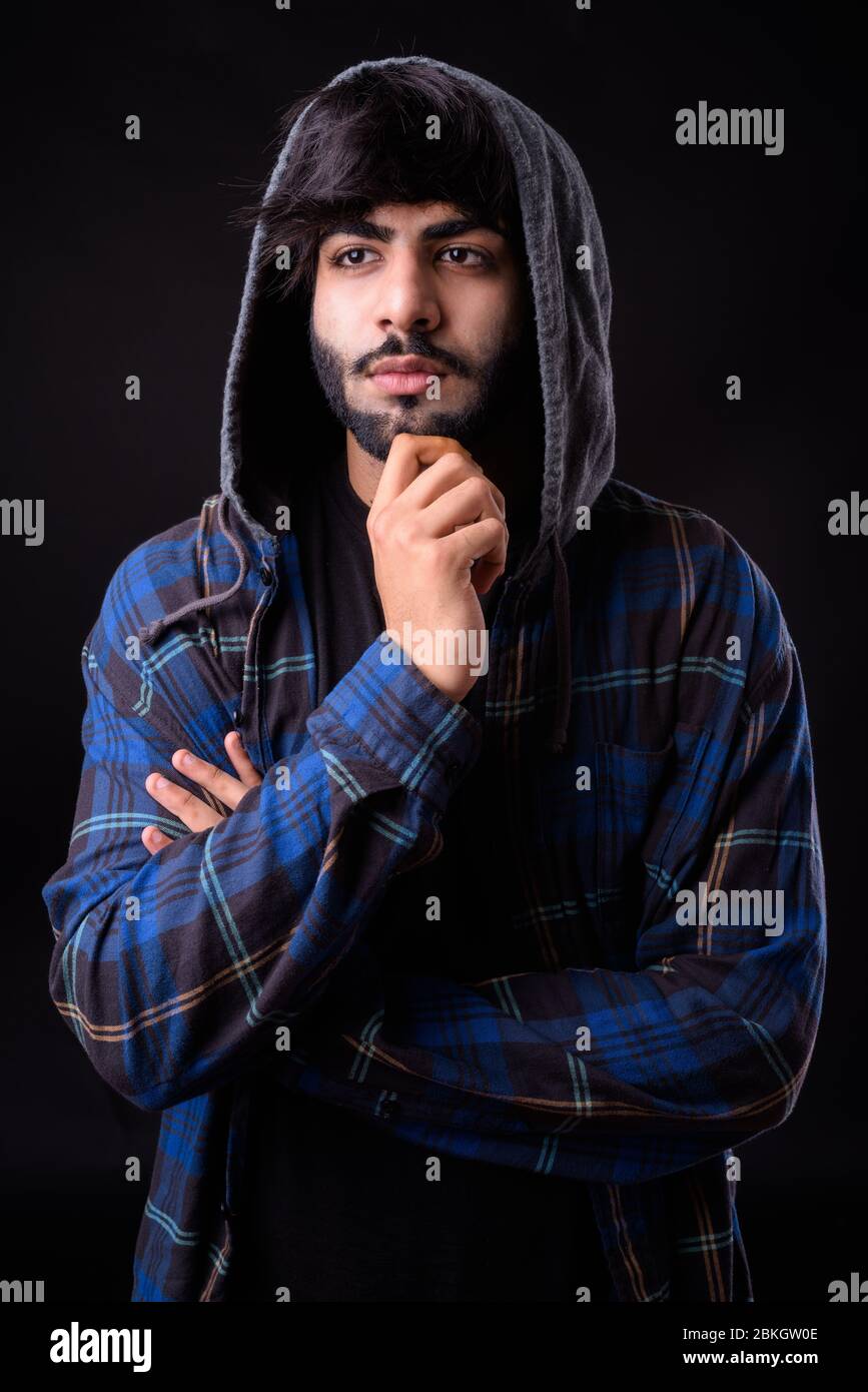 Portrait hooded young man hi-res stock photography and images - Alamy