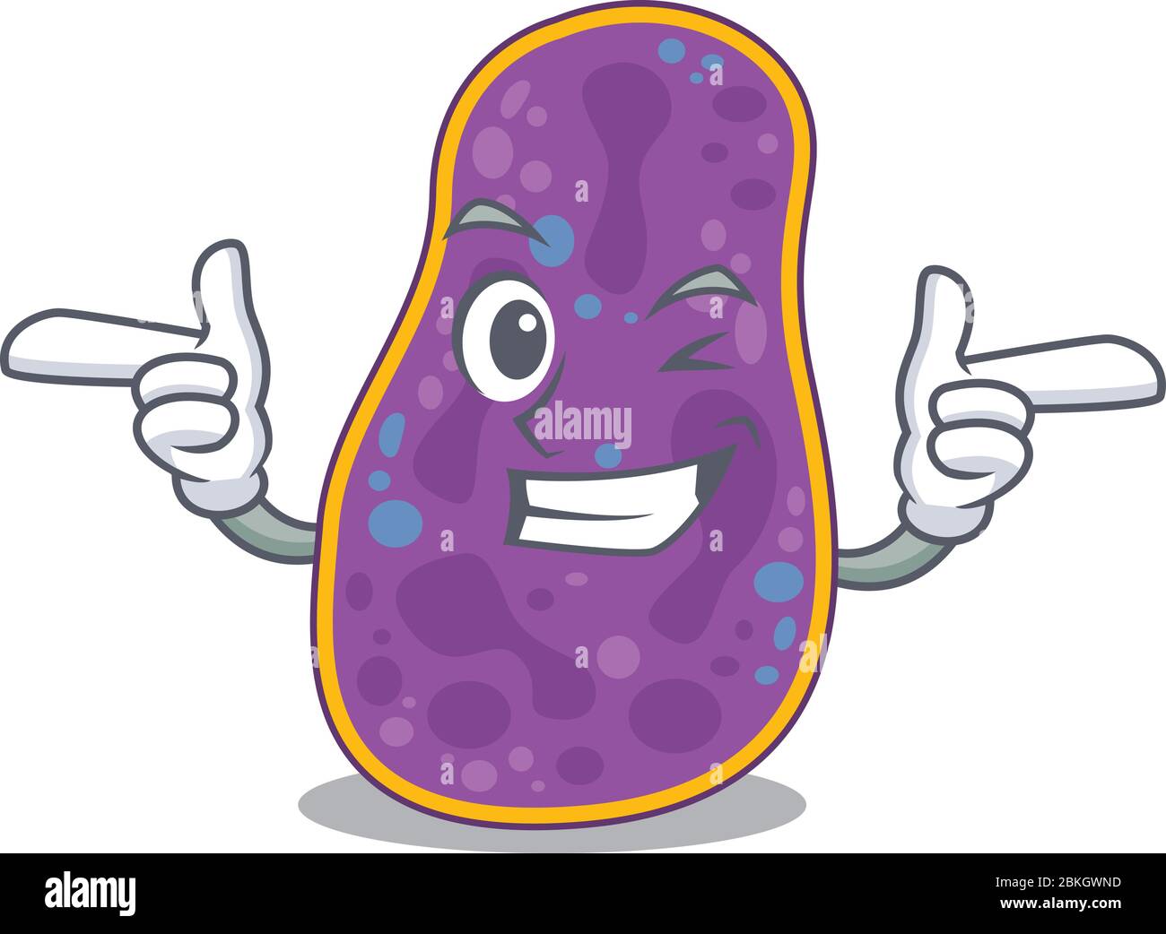 Cartoon design concept of shigella sp. bacteria with funny wink eye ...