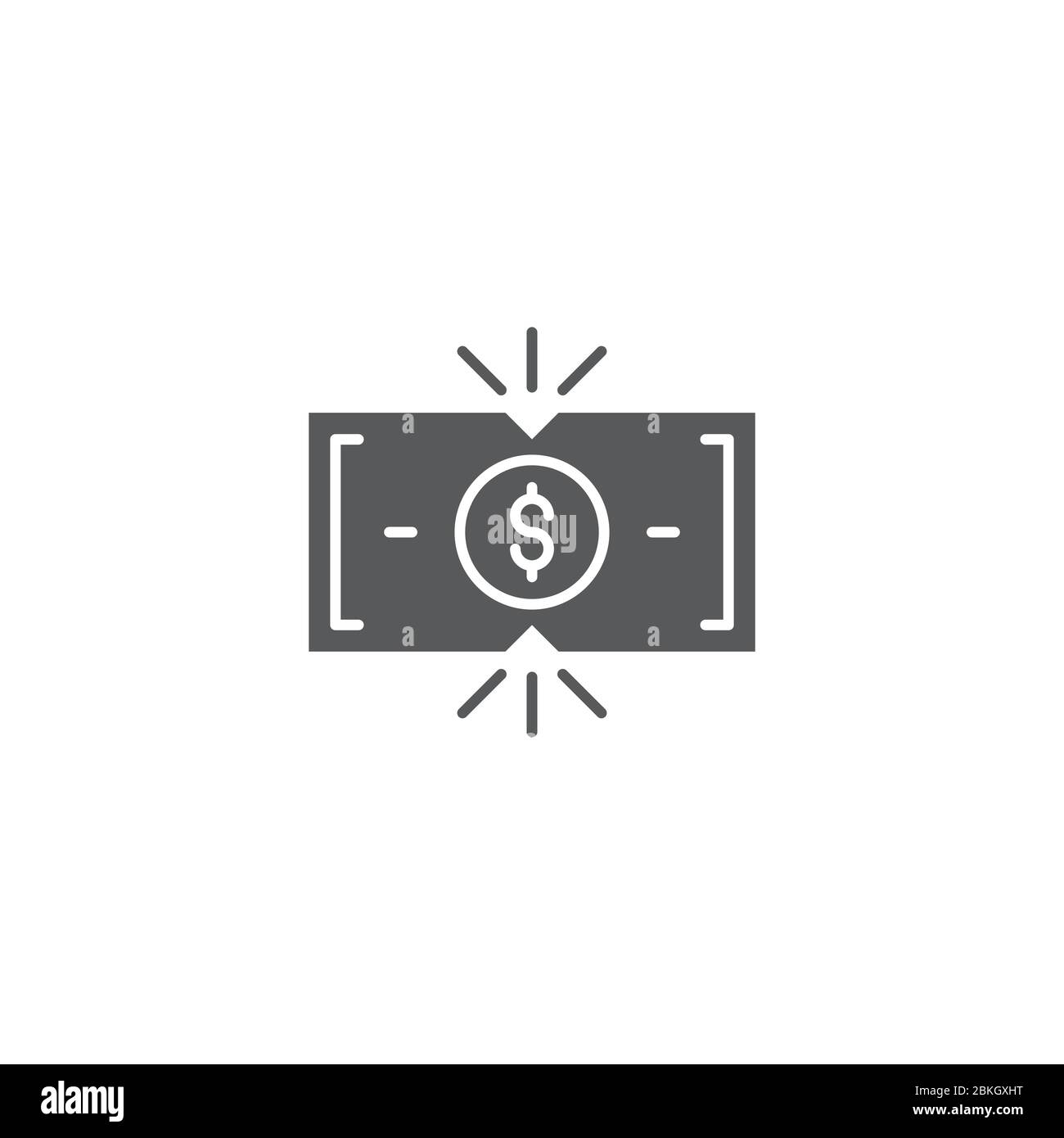 Tearing money banknote vector icon symbol isolated on white background ...