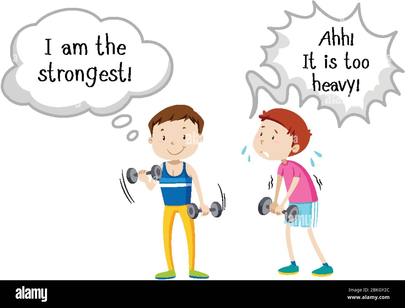 English phrase with people in actions on white background illustration ...