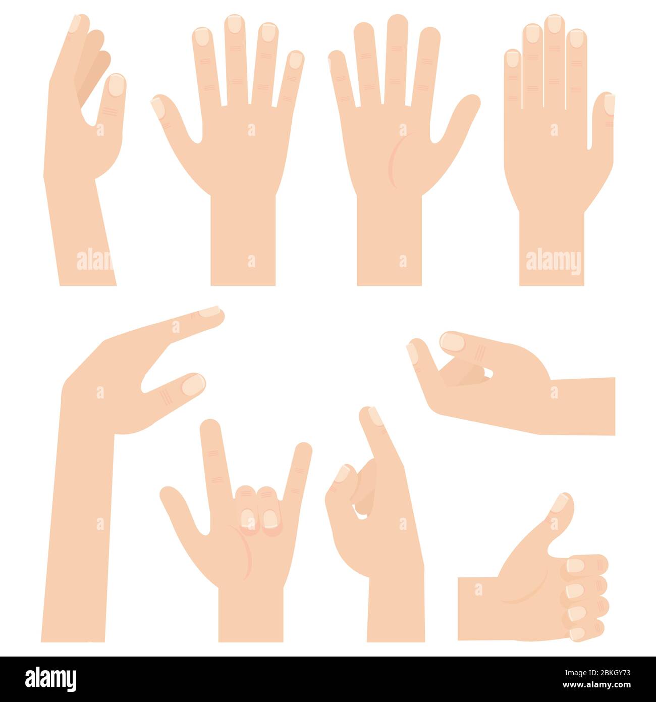 Hand gestures. Flat vector illustration Stock Vector Image & Art - Alamy