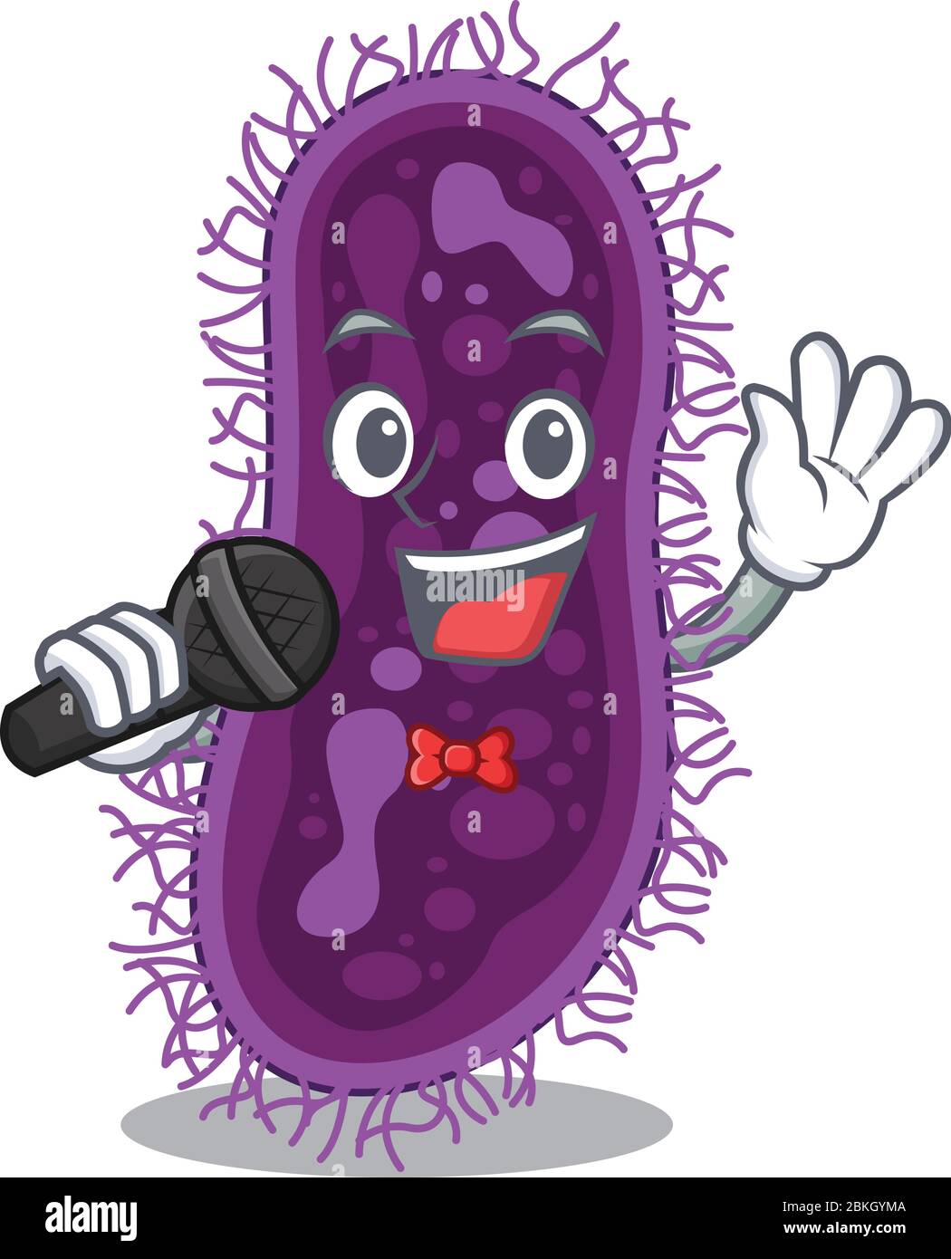 Talented singer of lactobacillus rhamnosus bacteria cartoon character ...