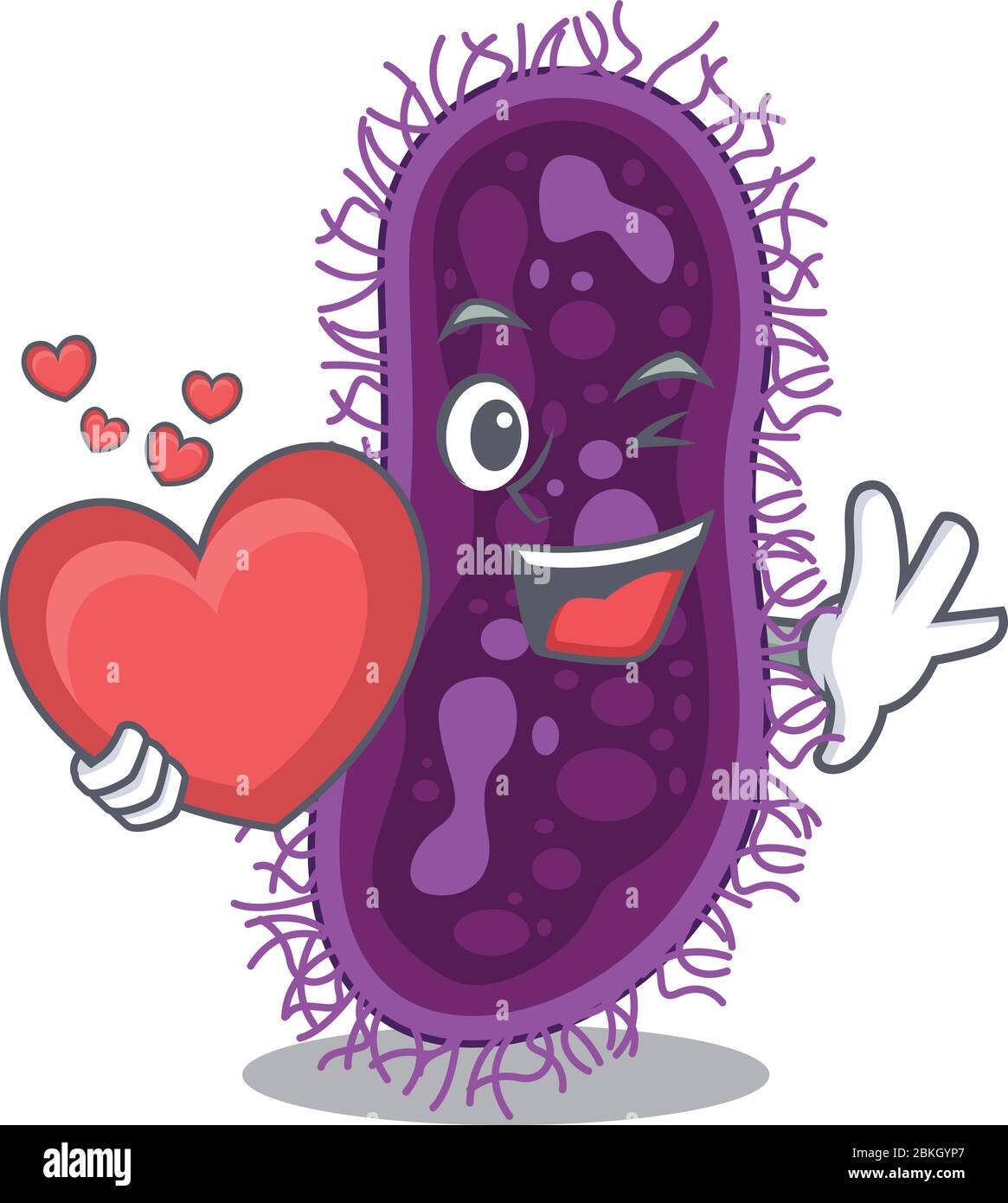 A sweet lactobacillus rhamnosus bacteria cartoon character style with a ...