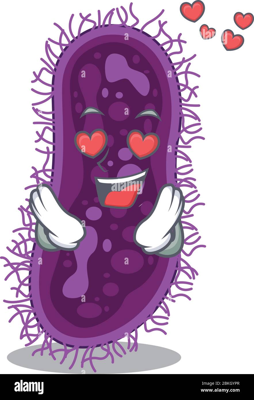 Cute lactobacillus rhamnosus bacteria cartoon character has a falling ...