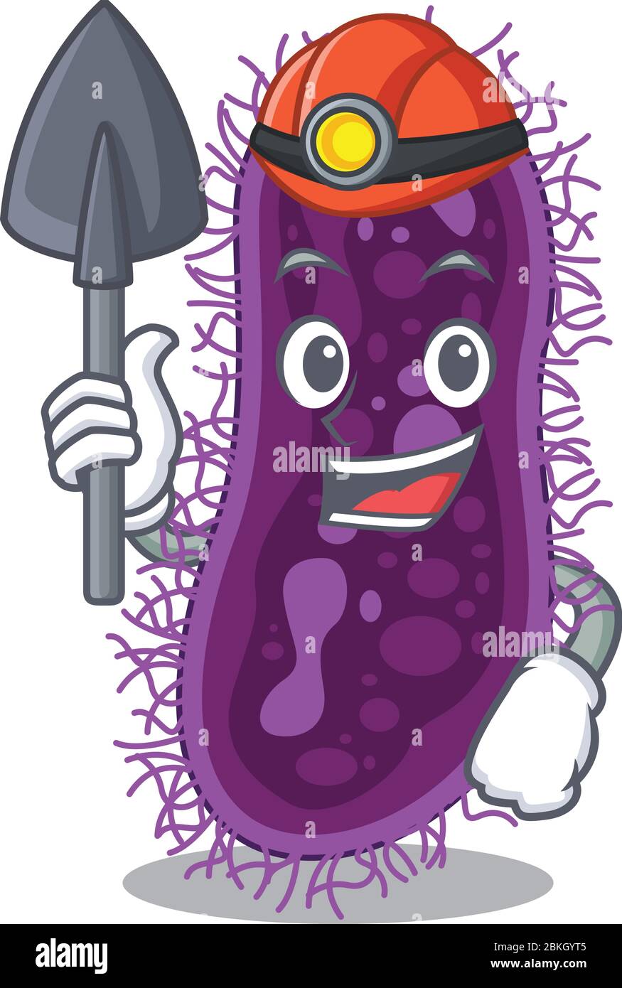 Lactobacillus rhamnosus bacteria miner cartoon design concept with tool ...