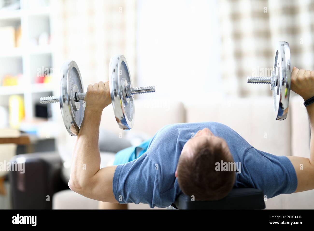 Man working on fit body Stock Photo - Alamy