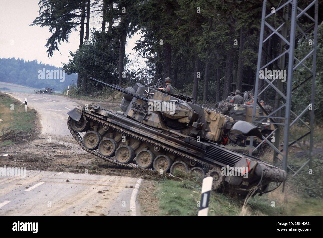 NATO Exercises in Germany, German Army self-propelled anti-aircraft gun Gepard (October 1983 ...