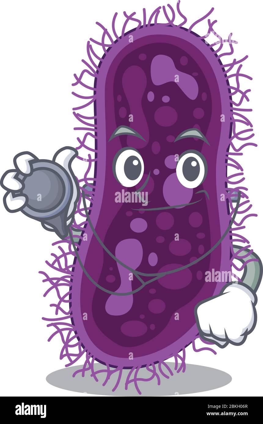 Lactobacillus rhamnosus bacteria in doctor cartoon character with tools ...