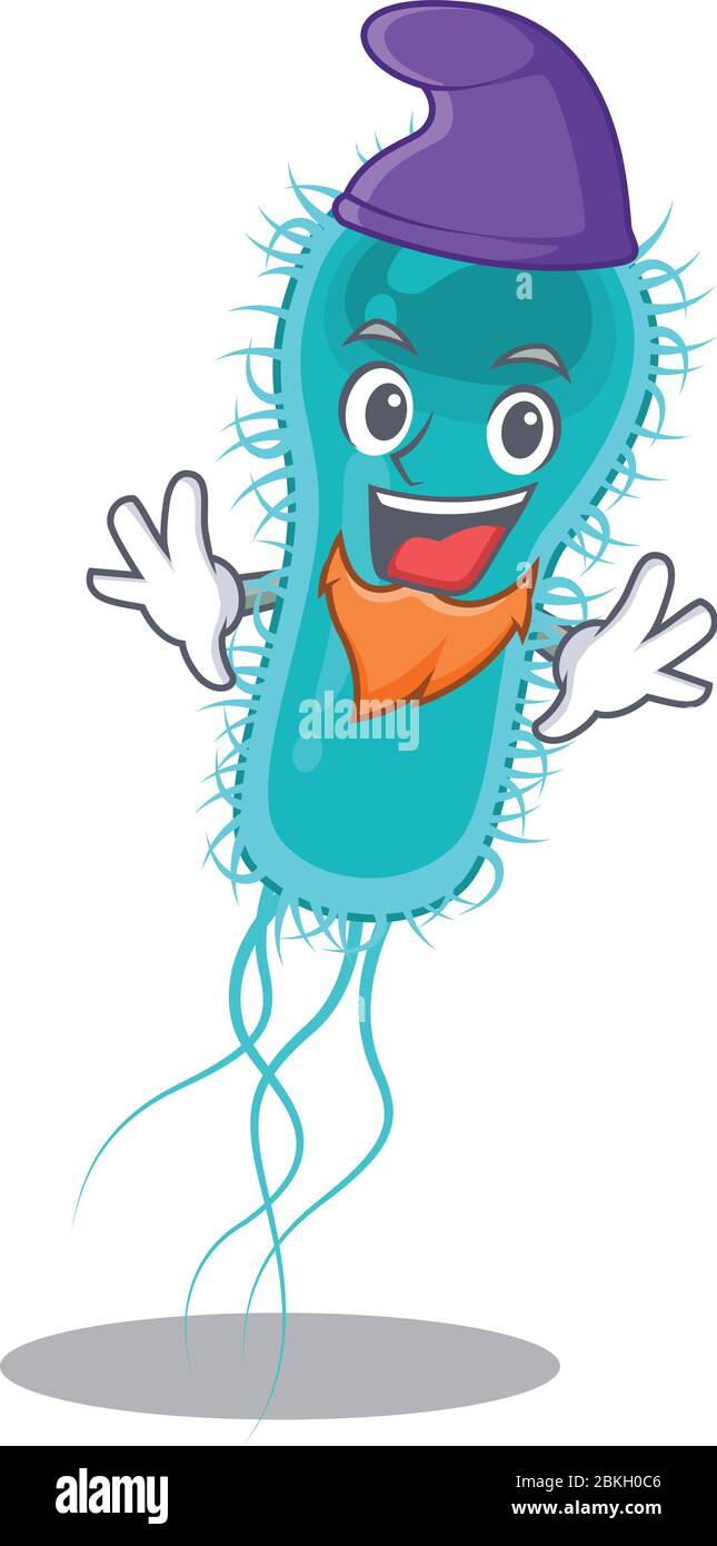 Cute picture of escherichia coli bacteria in Elf cartoon design Stock ...