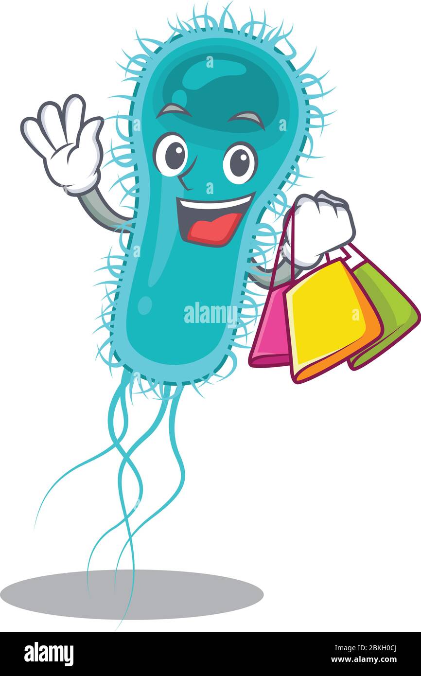 Rich and famous escherichia coli bacteria cartoon character holding ...