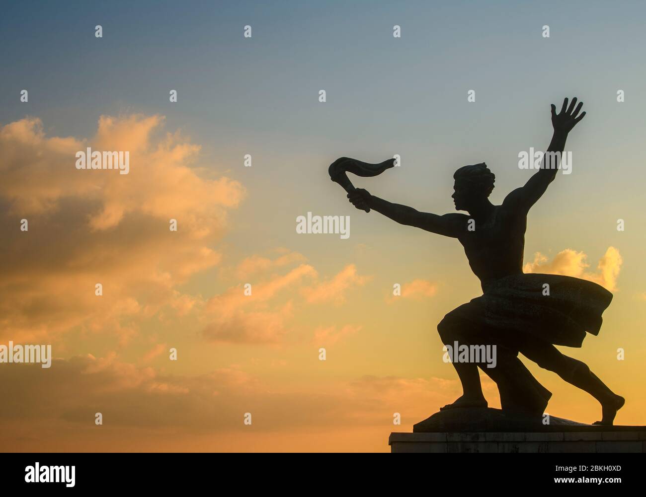 Views from the Citadella- Progress Statue, Budapest, Central Hungary ...