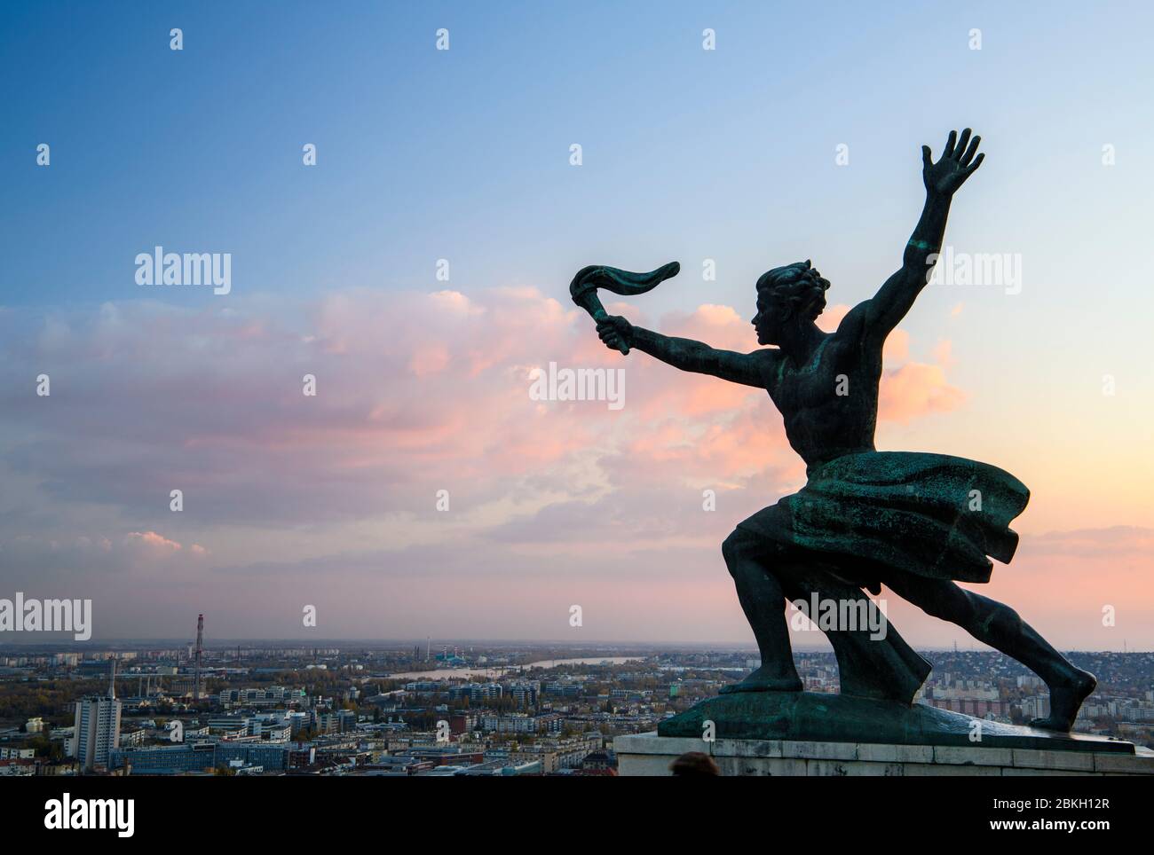 Views from the Citadella- Progress Statue, Budapest, Central Hungary ...