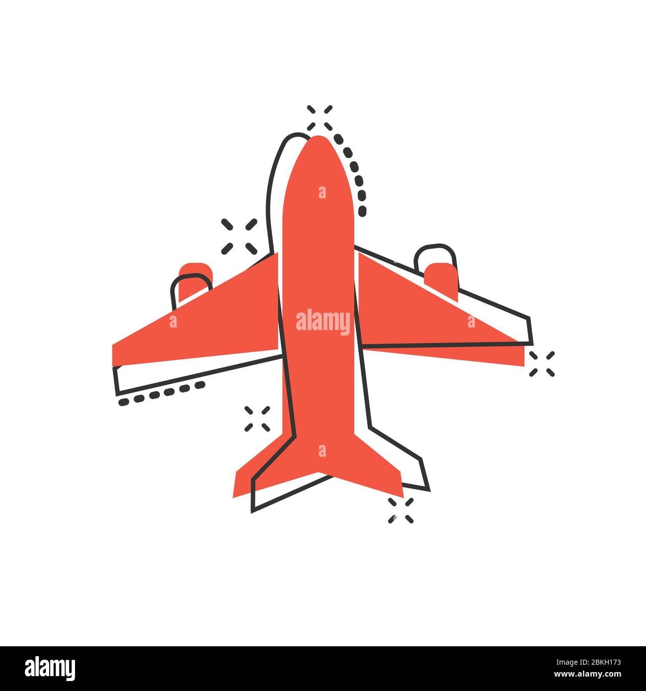 Plane icon in comic style. Airplane cartoon vector illustration on ...