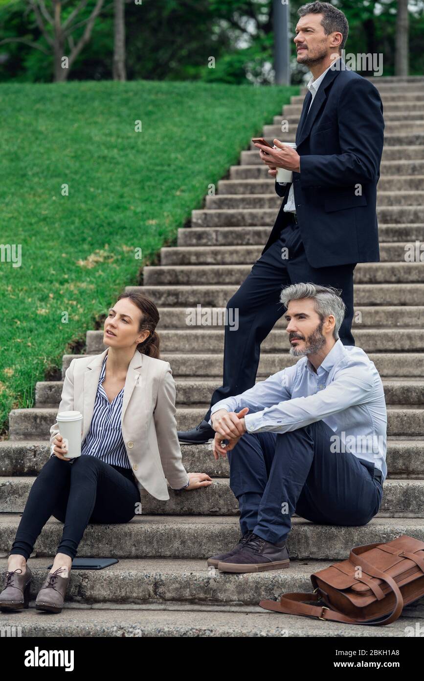Public steps talking hi-res stock photography and images - Alamy
