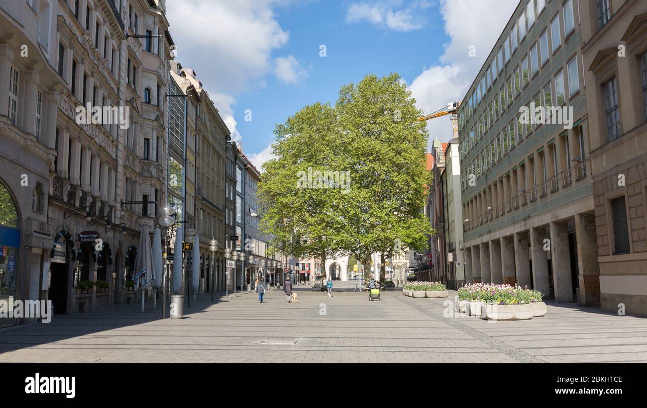View along Neuhauser Straße on a Sunday morning. Weekdays a popular ...