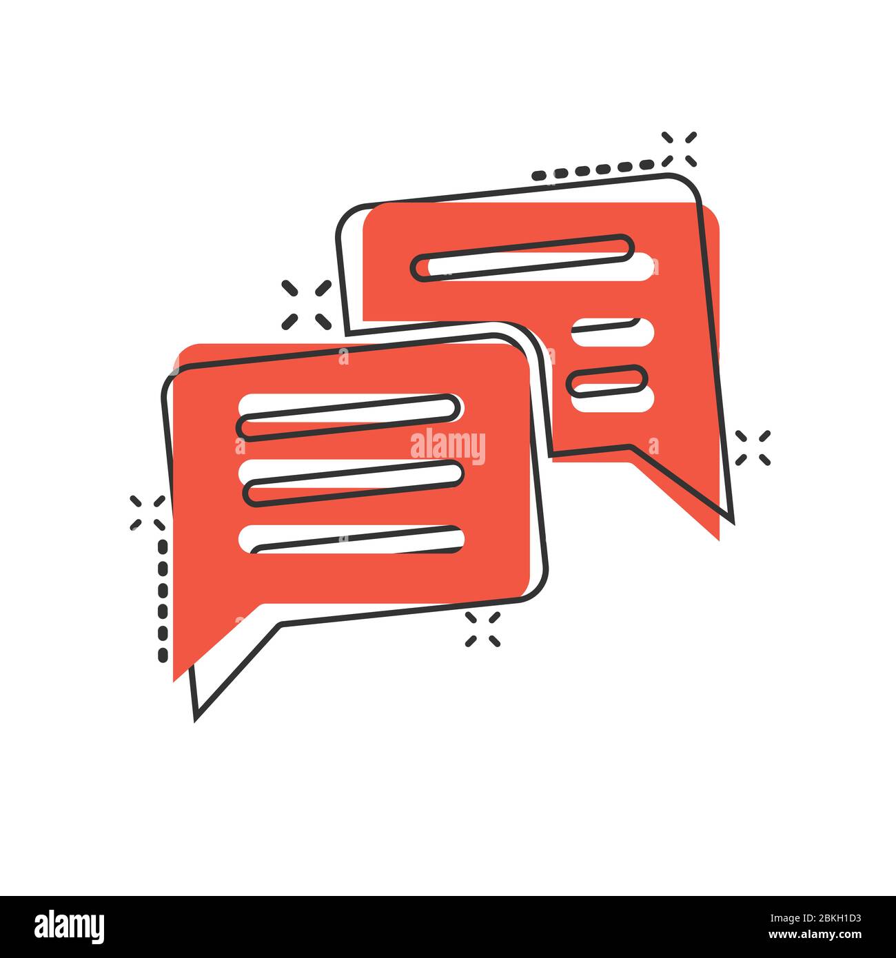 Speak chat sign icon in comic style. Speech bubbles cartoon vector ...