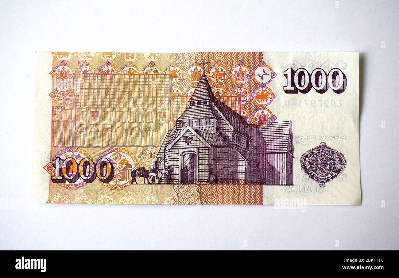 Icelandic króna, banknote, 1000, Isländische Krone, íslensk króna ...