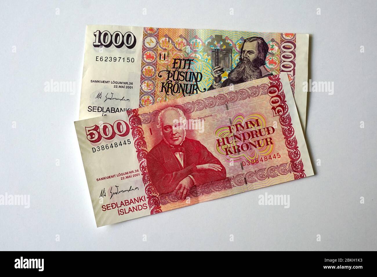 Icelandic króna, banknote, 500, 1000, Isländische Krone, íslensk króna ...